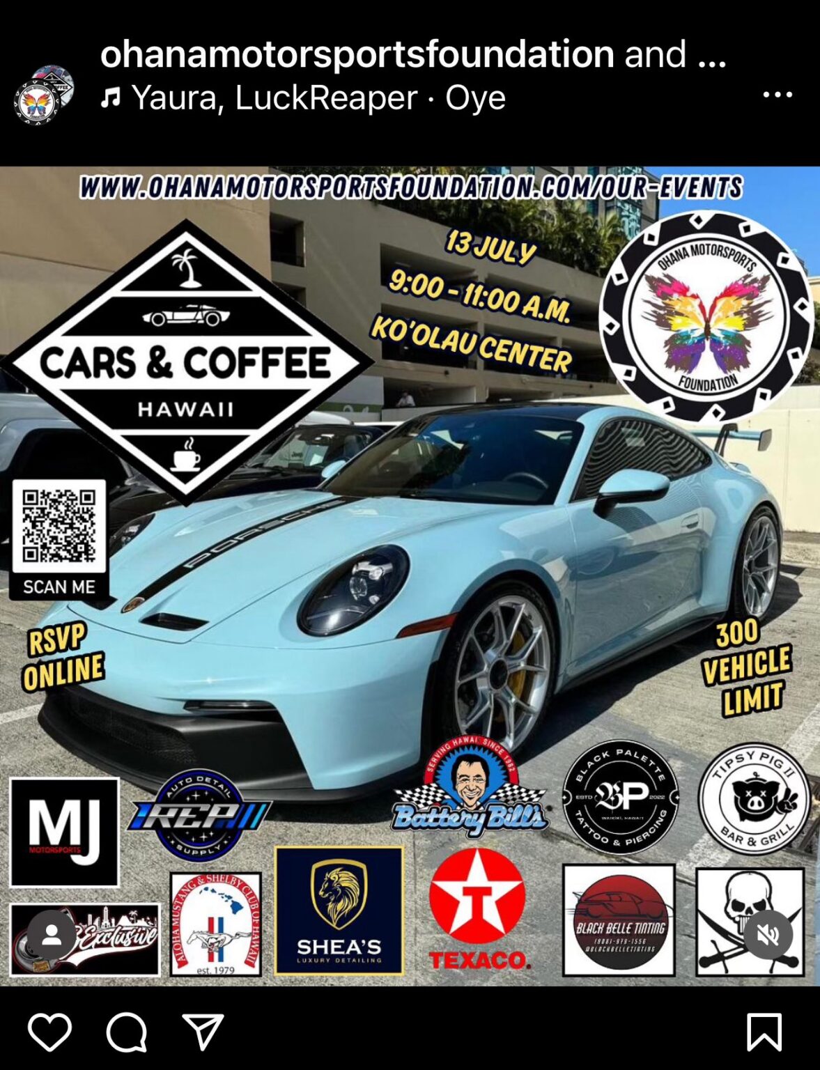 Cars & Coffee Hawaii – July 13th – Koʻolau Center